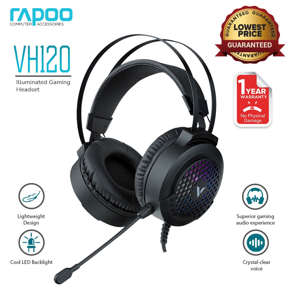 Rapoo VH120 RGB Gaming Headset with Noise Reduction Microphone | Shopee ...