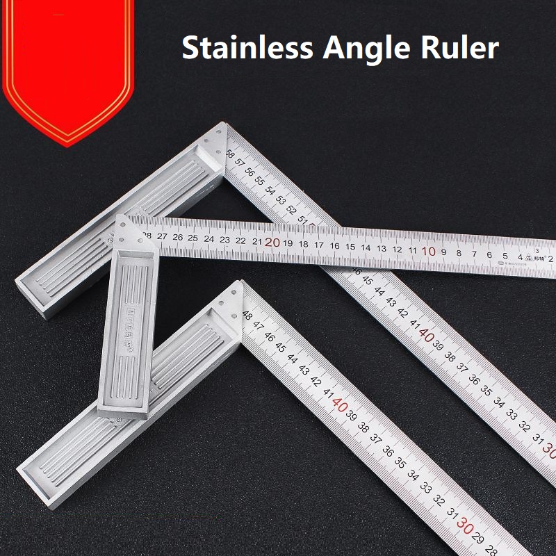 Stainless Steel Angle Ruler Thickened 90 Degrees 30/50/60cm/ Carpenter ...