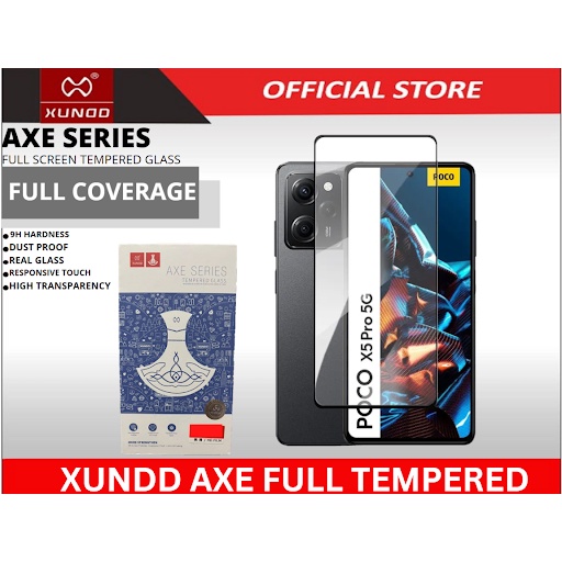 POCO X5 PRO / X5 5G ORIGINAL XUNDD Axe Series Full Tempered Glass ...