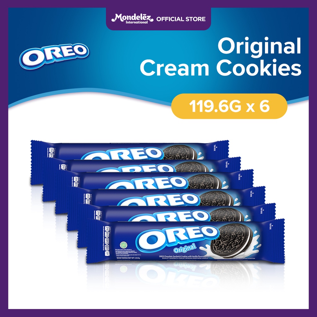 Oreo Pack - Vanilla Flavor 119.6g Sandwich Cookie Snack with Rich Cream ...