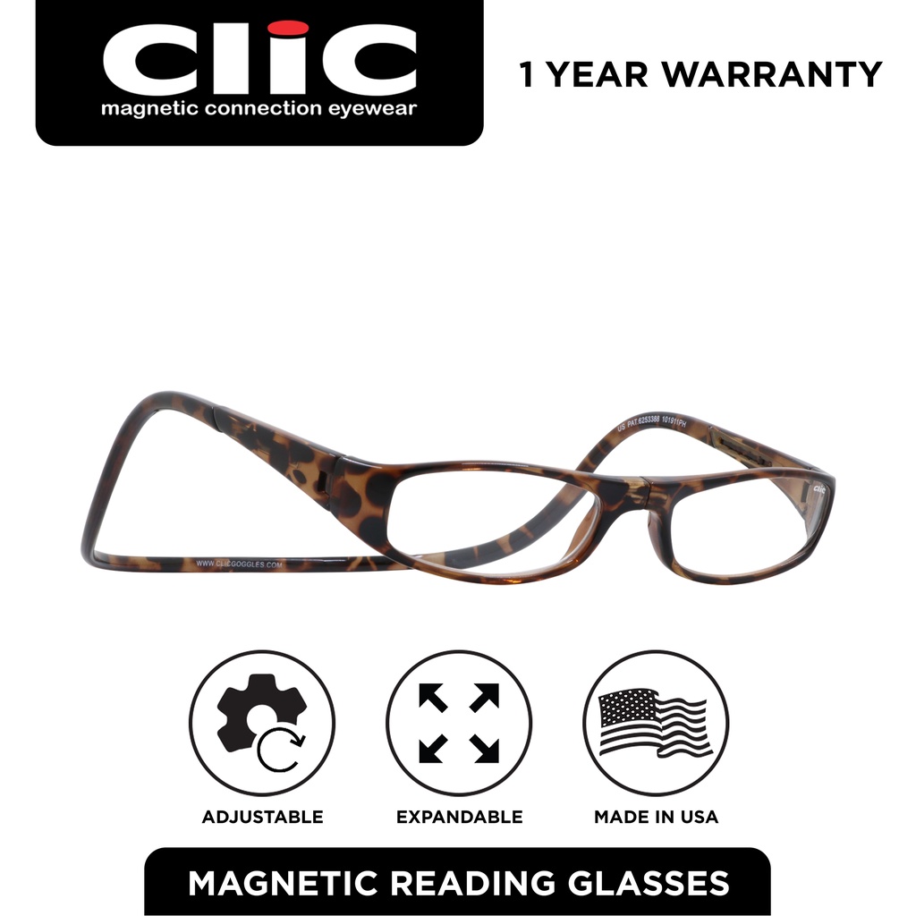 Clic Magnetic Euro Reading Glasses for Women/Men Grade +1.00 to +3.00 ...