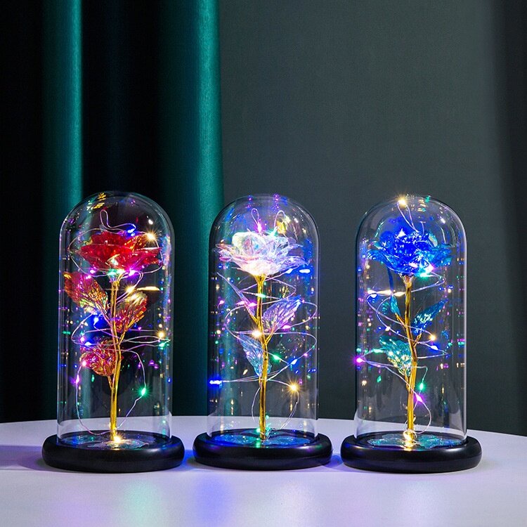 Ziyang Flower Rose With Light Green Acrylic Glass Cover For Gifts ...