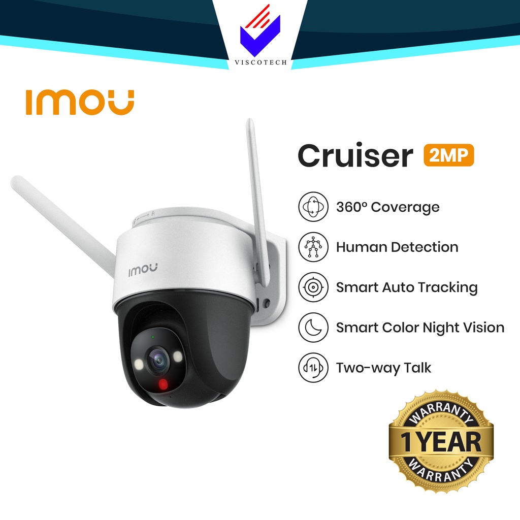 IMOU Cruiser 2MP IPC-S22FN Pan/Tilt 355° Colored Night Vision Indoor Outdoor IP66 WiFi IP Camera ...