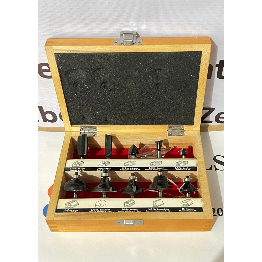 Craftsman 10 pc. Router Bit Set (used) carbide ,premium ball bearing ...