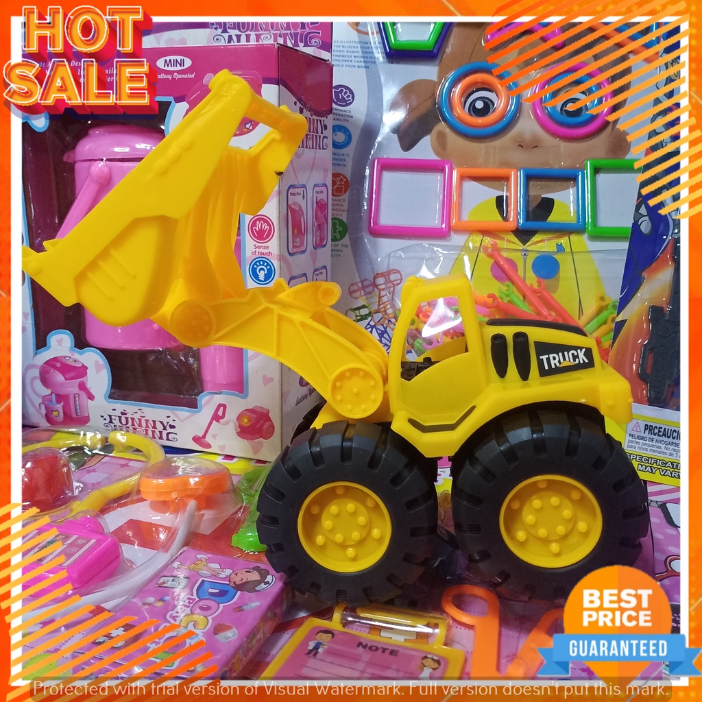 Neon Construction Truck Bulldozer Truck Vehicle Collection Toys For ...