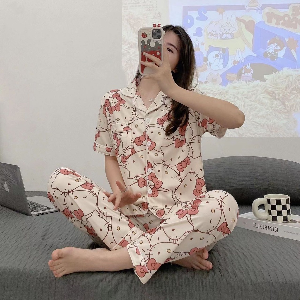 #NJOY (COD) Korean Cute Cotton Printed Pajama Set Sleepwear Terno For ...