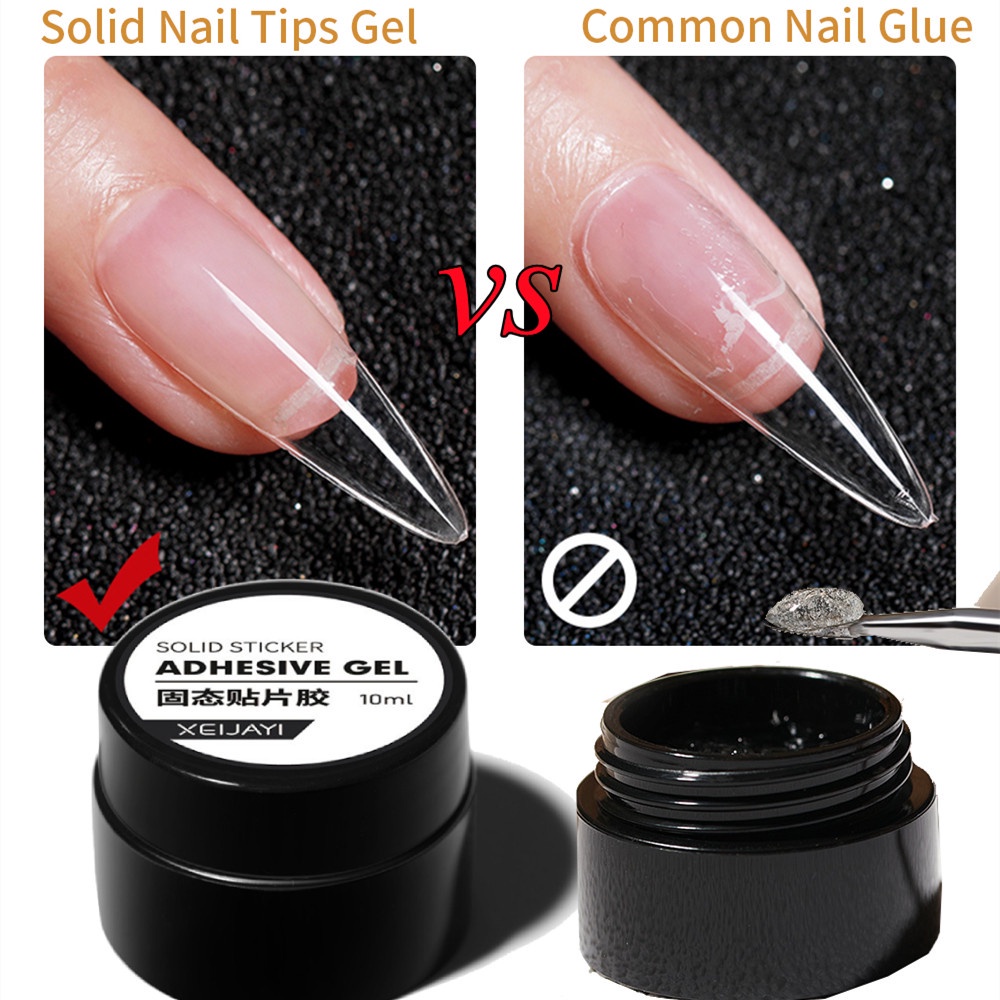 10g Solid Nail Tips Gel Acrylic Nail Extend Gel Transparent Manicure ...