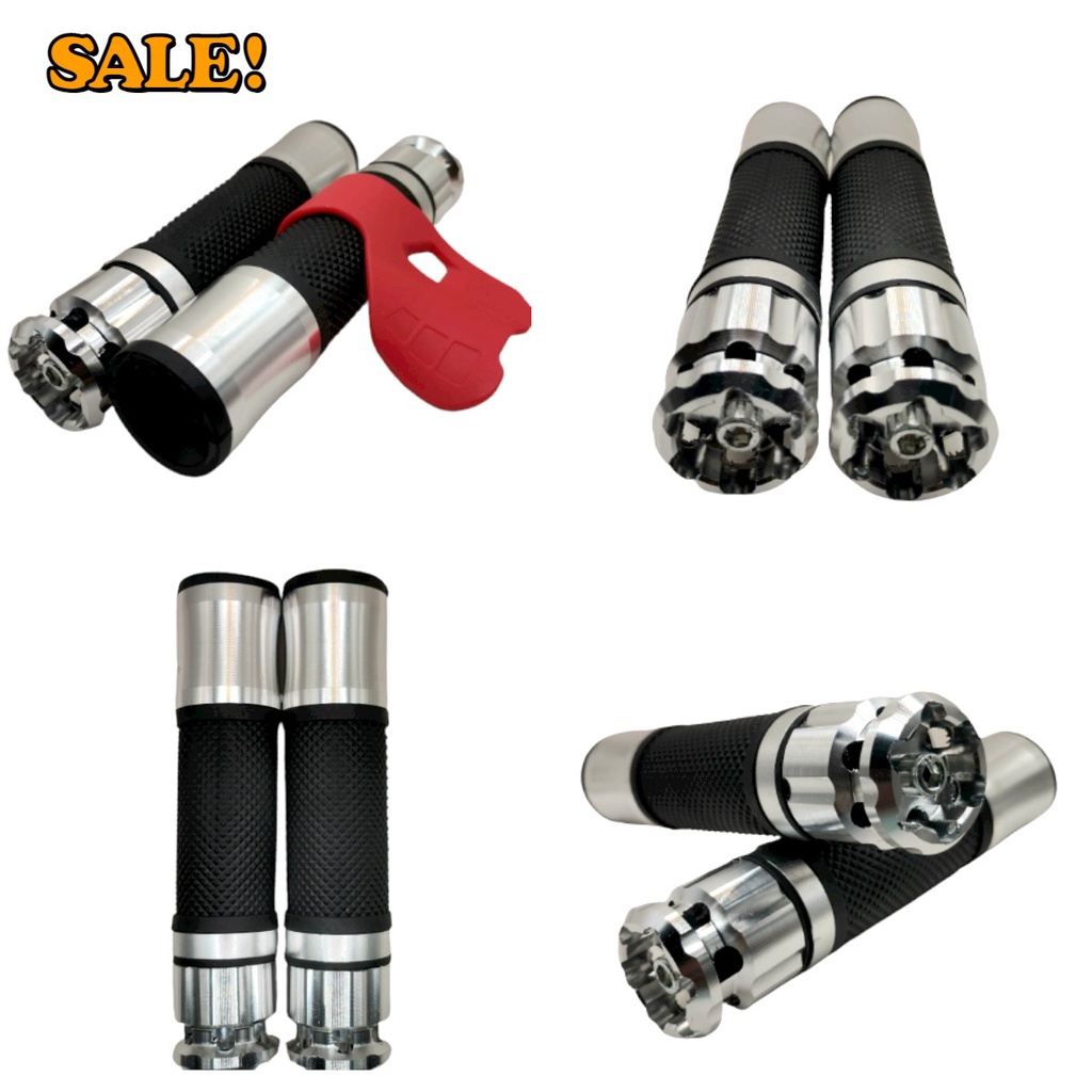 Kawasaki CT100B | UNIVERSAL HANDLE GRIP SILVER STEEL BAR END W/FREE ...