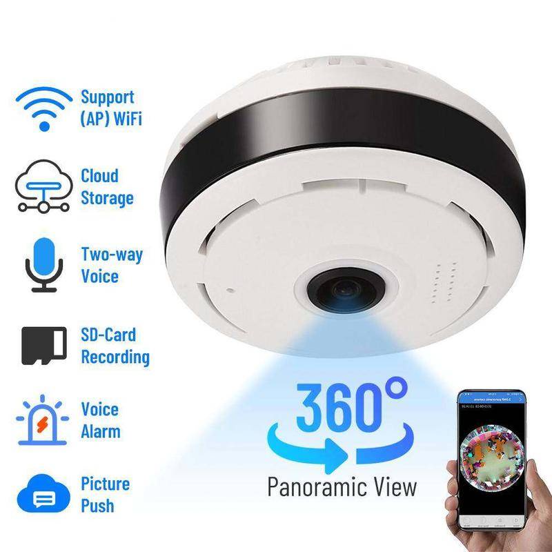 V380 Wifi Panorama Camera 1080P Security Camera 360 Degree Panoramic ...