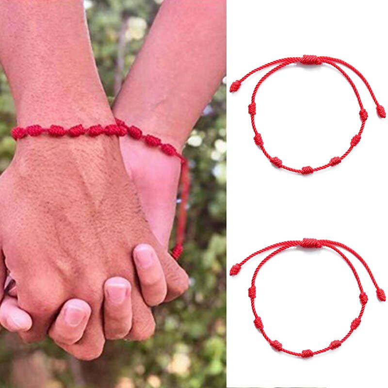 2Pcs Pack Lucky Red Nylon Thread Bracelet / Tibetan Buddhist Handwoven ...