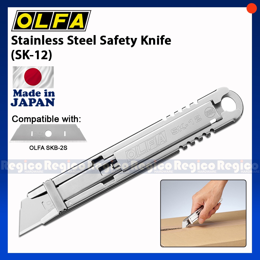 Olfa SK-12 Stainless Steel Safety Knife Regico Hardware | Shopee Philippines