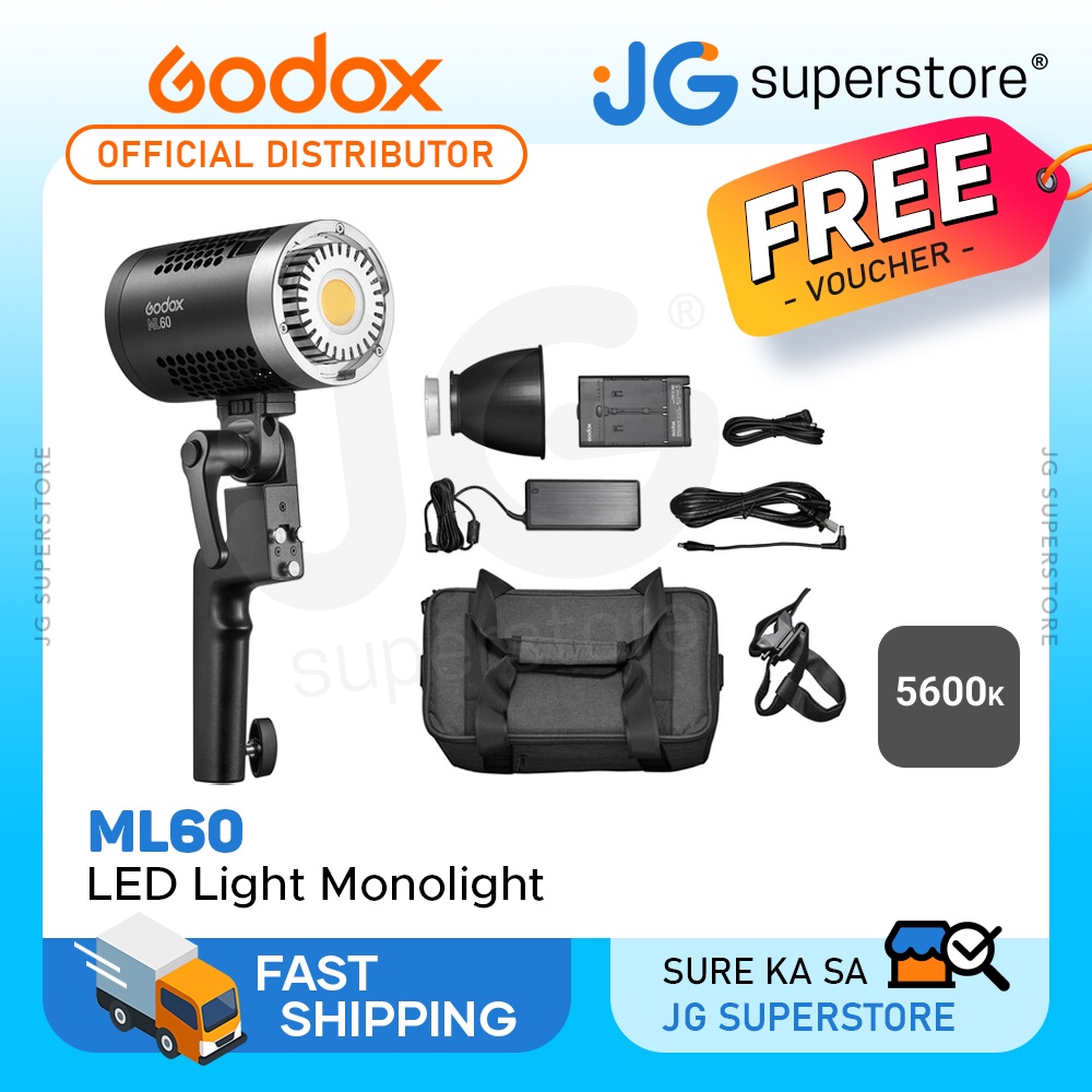 Godox ML60 LED Daylight Monolight with Fan Cooler, 5600K Color ...