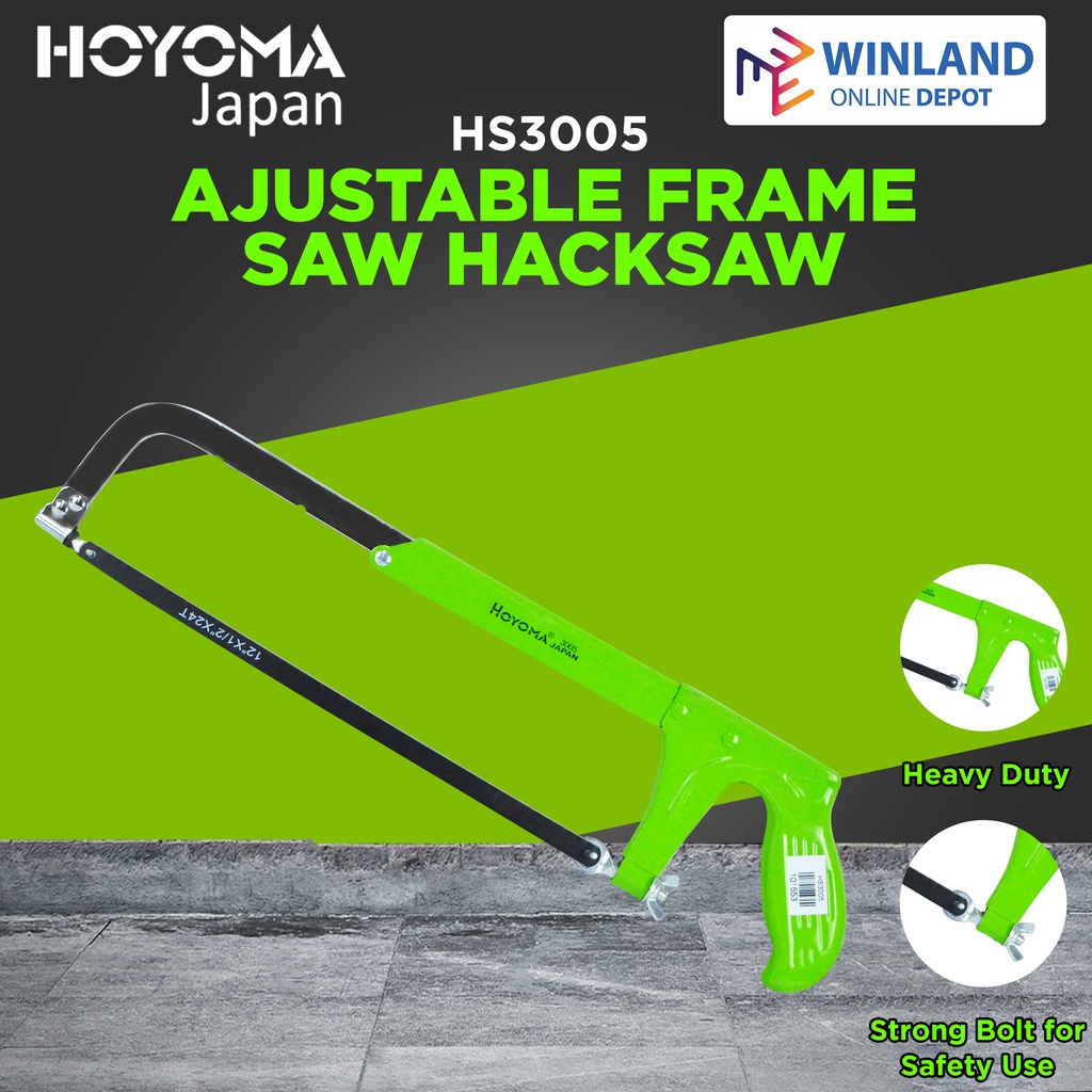 Hoyoma japan by Winland Adjustable Frame Saw Hacksaw with Blade 12 ...