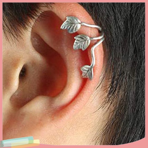[LK] 1Pc Vintage Alloy Ear Stud Leaf Design Earring Ear Cuff Wrap Clip ...