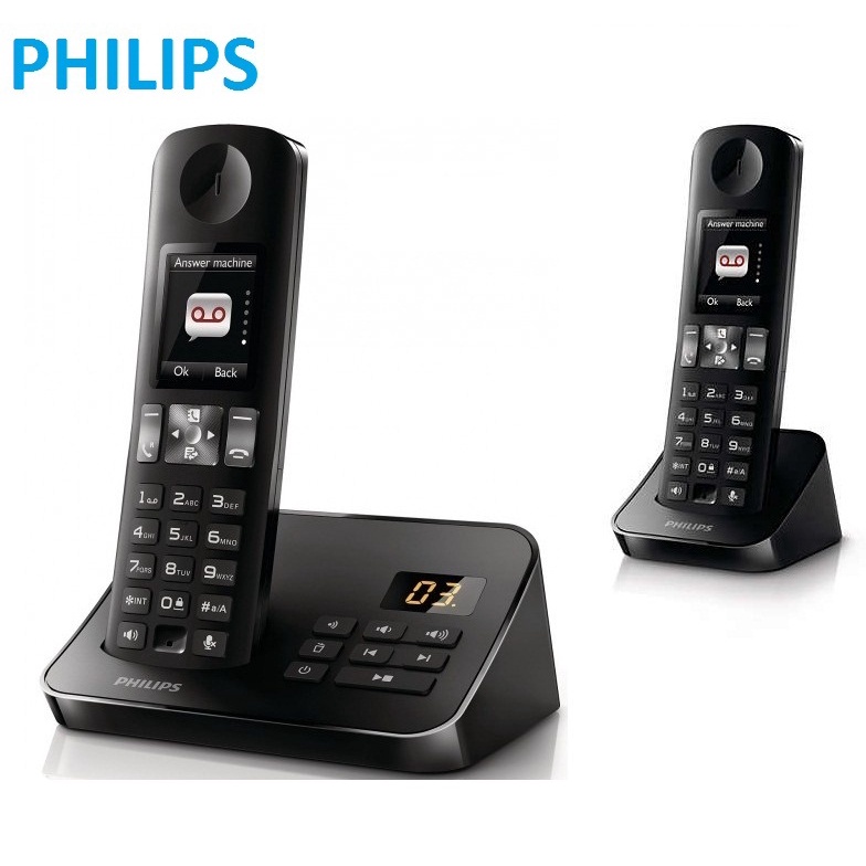 Philips D605 digital cordless phone color speaker home office landline ...