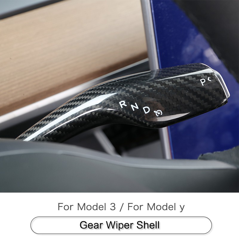 Real Carbon Fiber Shift Knob Cover For Tesla Model 3/Y Steering Wheel ...