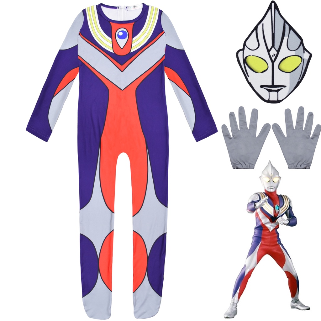 Kids ULTRA Halloween Costume Ultraman Jed MEBIUS Tiga ZERO Cosplay ...