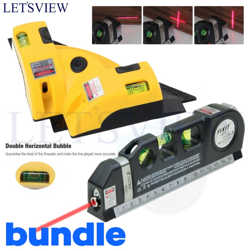 ♣☑(BUNDLE) Letsview LV-01 Laser Level Cross Laser Level WITH PR03 Multi ...