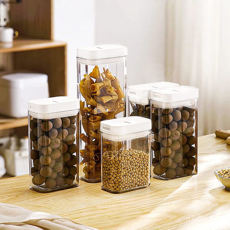 Kitchen Plastic Stackable Cereal Storage Box Container Airtight Dry ...
