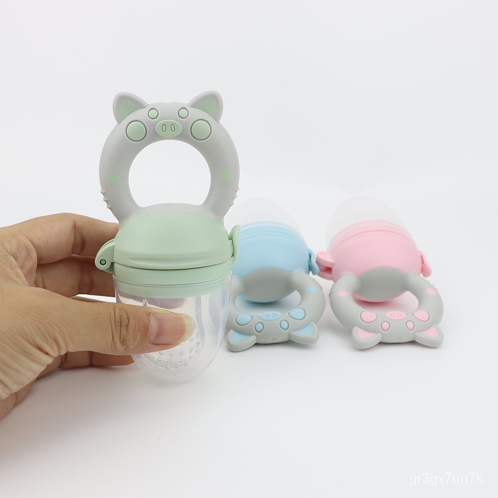 2022 Hot Sale Baby Nipples Silicone Cartoon Animal Piggy Fresh Food ...
