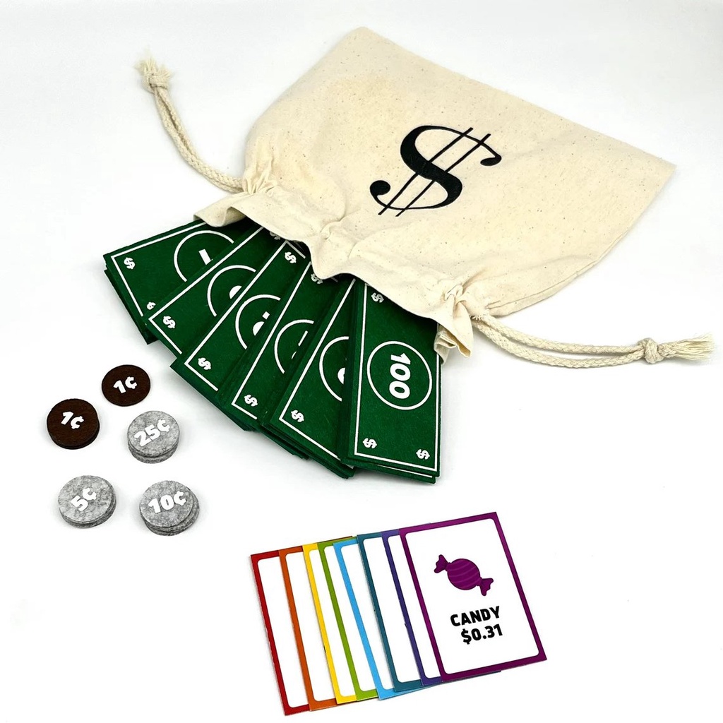Game money cards Home school Math Felt Play Money Educational Toy ...