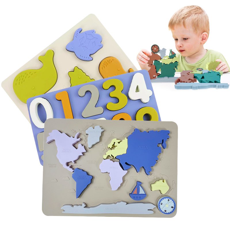 Silicone World Mapa Juguetes Jigsaw Rompecabezas Fidget Sensory Toys ...