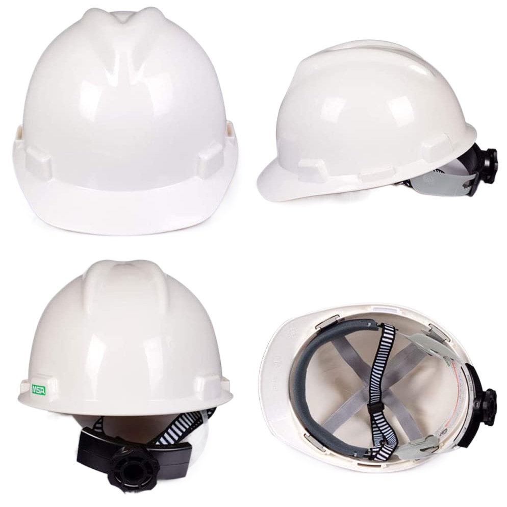 Msa V-gard Construction Hard Hat Safety Helmet Ratchet Suspension with ...