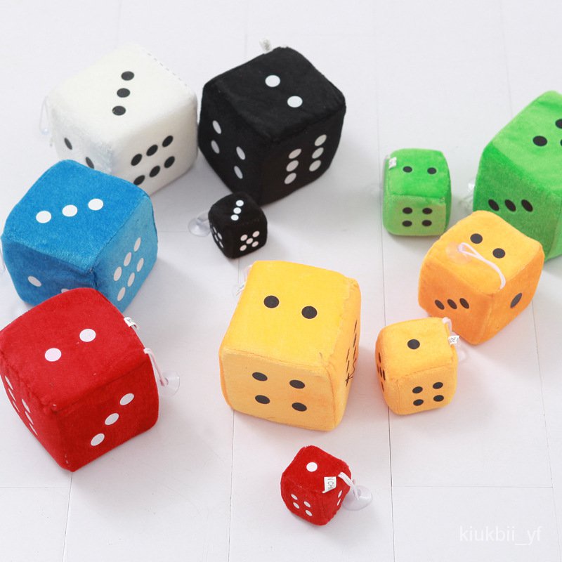 EE831 Custom Car Hanging Plush Fuzzy Dice Plush Pendant Soft Plush Dice ...