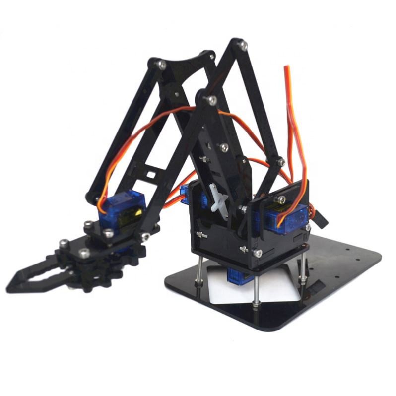 DIY Acrylic robot arm robot claw kit 4 DOF Axis toys Mechanical grab ...