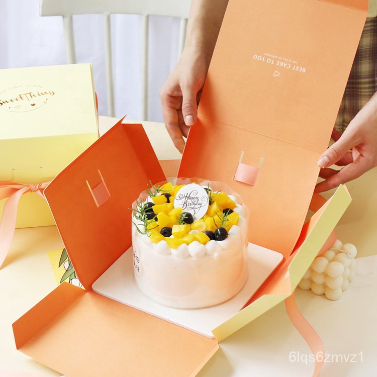 Baking Mousse Cheese Cake Custom Printing Box Explosion Open 6 Inch ...