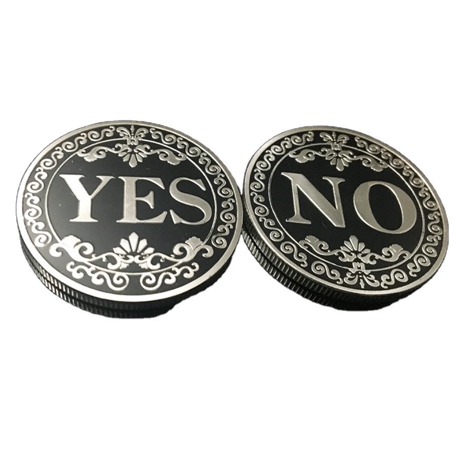 YES or NO decision Coins for making decisions silver plated ...