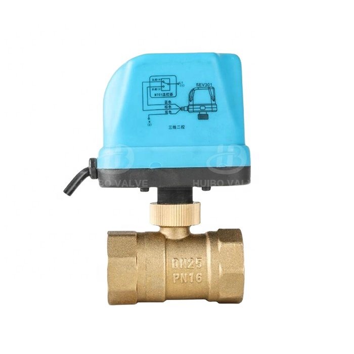 AC DC Service 220V/110V/24V 2 Way Brass Wate Electric Actuator Ball ...
