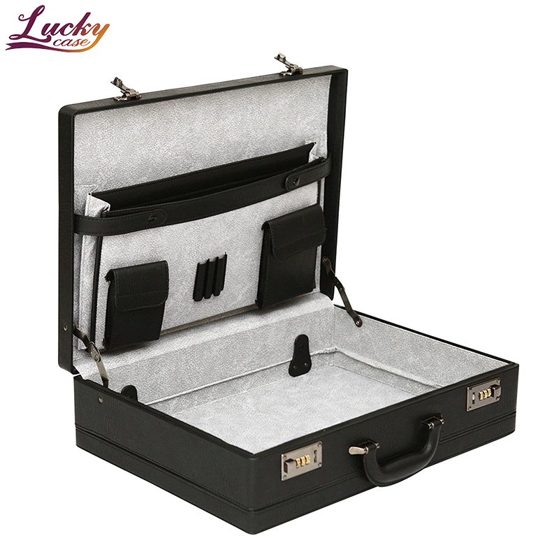 Portable Men Briefcase Expandable Business Leather Attache Case ...
