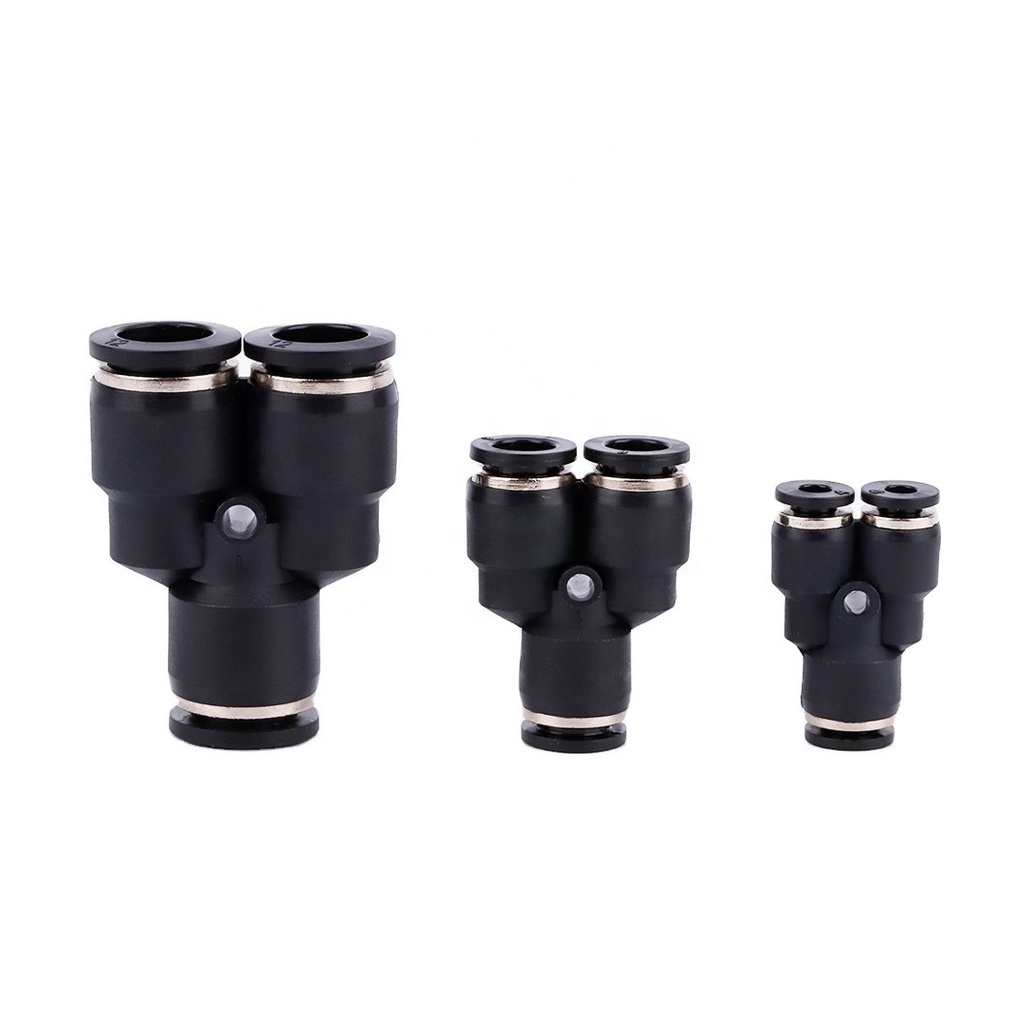PY Fitting 3 Way Y Shape Pneumatic Fitting Push in Connect Tube ...