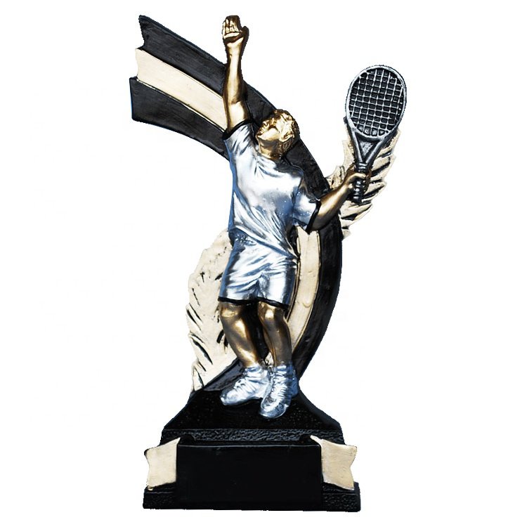 7" Custom Resin Trophies & Award Statues Tennis Curve Resin Trophy ...