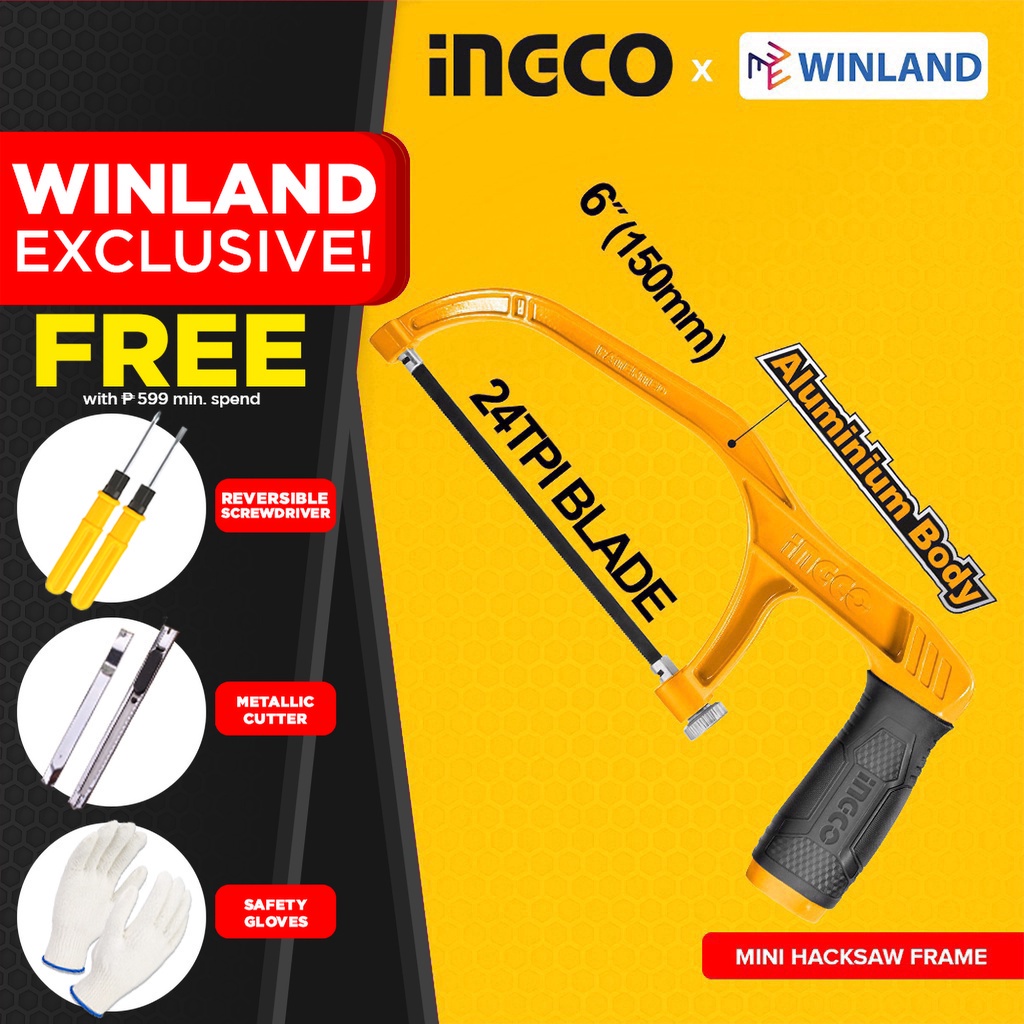 INGCO by Winland Mini Hacksaw Frame Saw 150mm (6") MHHF1503 ING-HT ...
