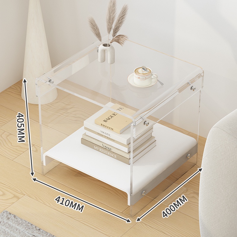 COD Transparent Acrylic Table Simple Transparent Bedside Table Creative ...
