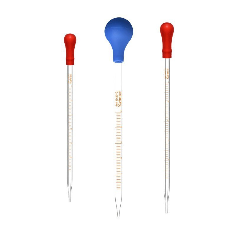 Rubber head dropper pipette transfer pipe1/2/3/5/10ml 20cm Glass scale ...