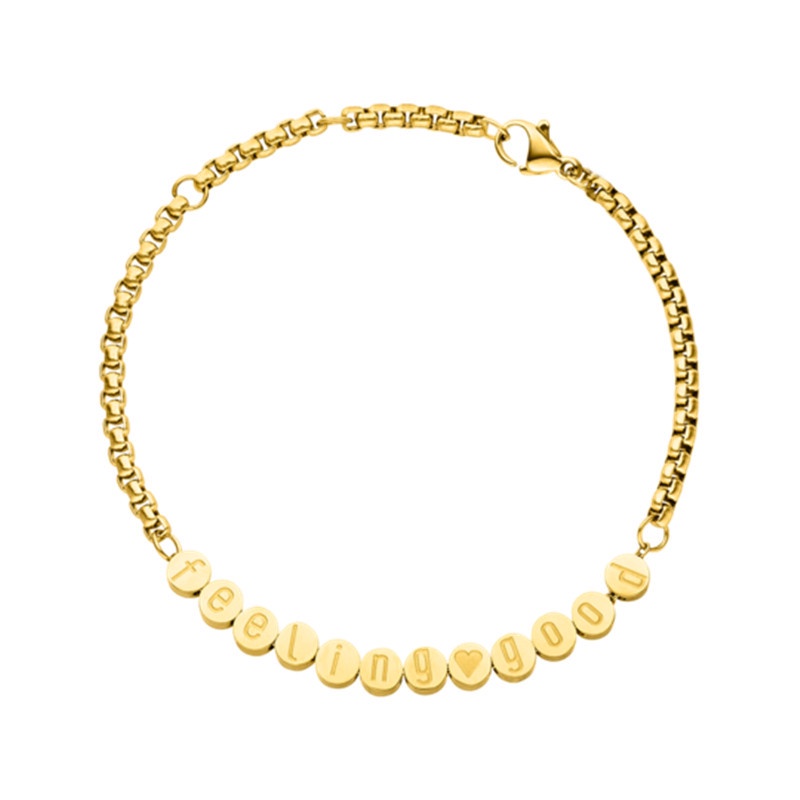 Now In Stock Stainless Steel Feeling Good Charm Bracelet box chain ...