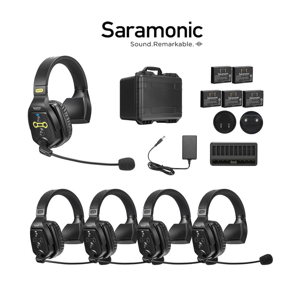 Saramonic WiTalk WT5S 5-Person Professional Wireless Intercom Headset System Head-Mounted ...