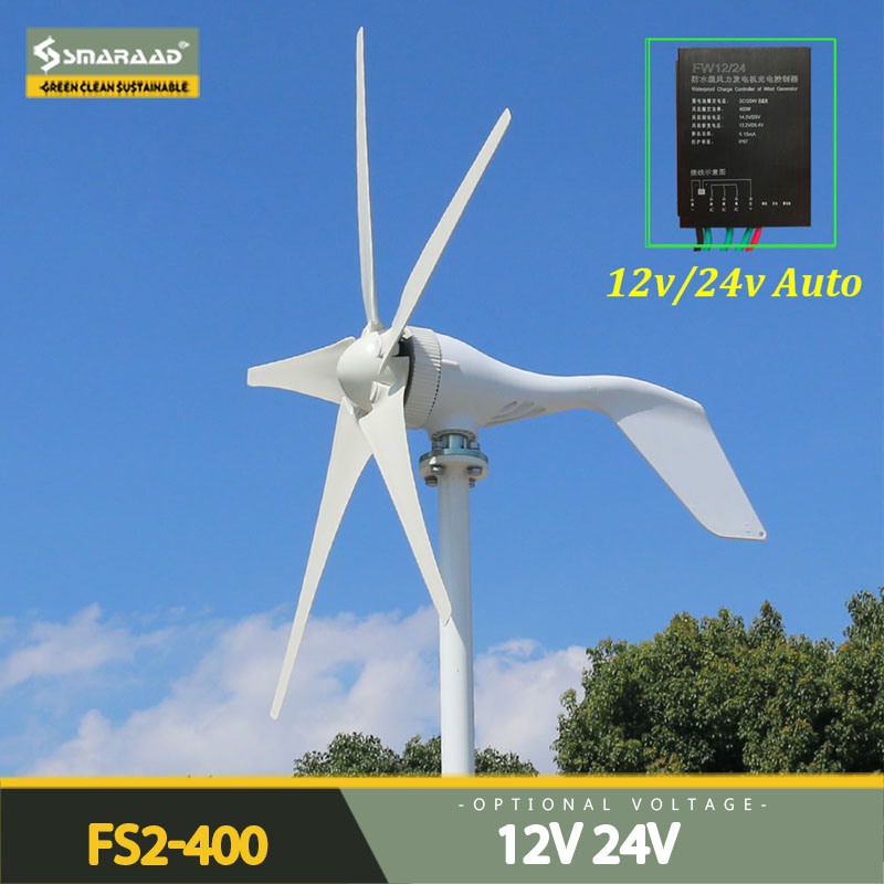 12v 24v Wind Turbine with 400w 1.3m Start Three Phase AC Wind Turbine ...