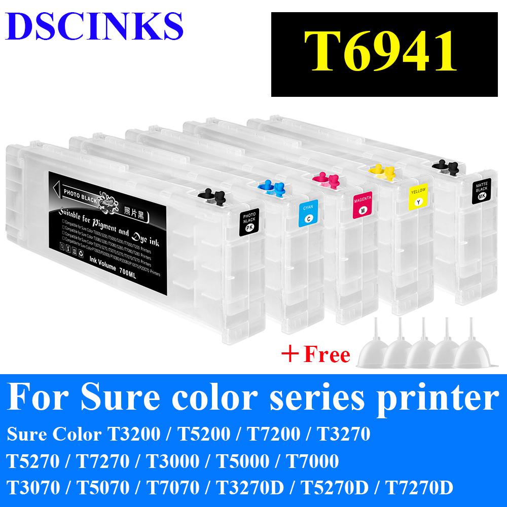 T6941 - T6945 Refillable ink cartridge for Epson Sure Color T3200 T5200 ...