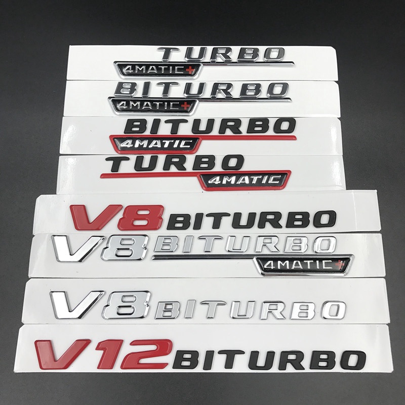 Mercedes-Benz AMG side label V8 V12 BITURBO4MATIC car label leaf plate ...