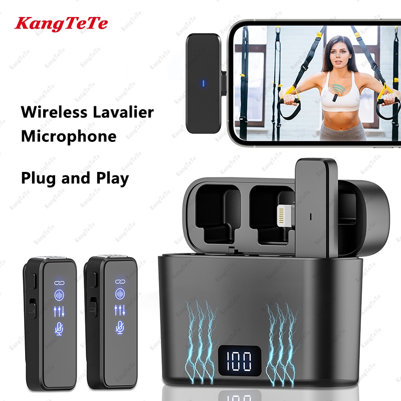Wireless Lapel Microphone Portable Mini Mic Noise Reduction Audio Video ...