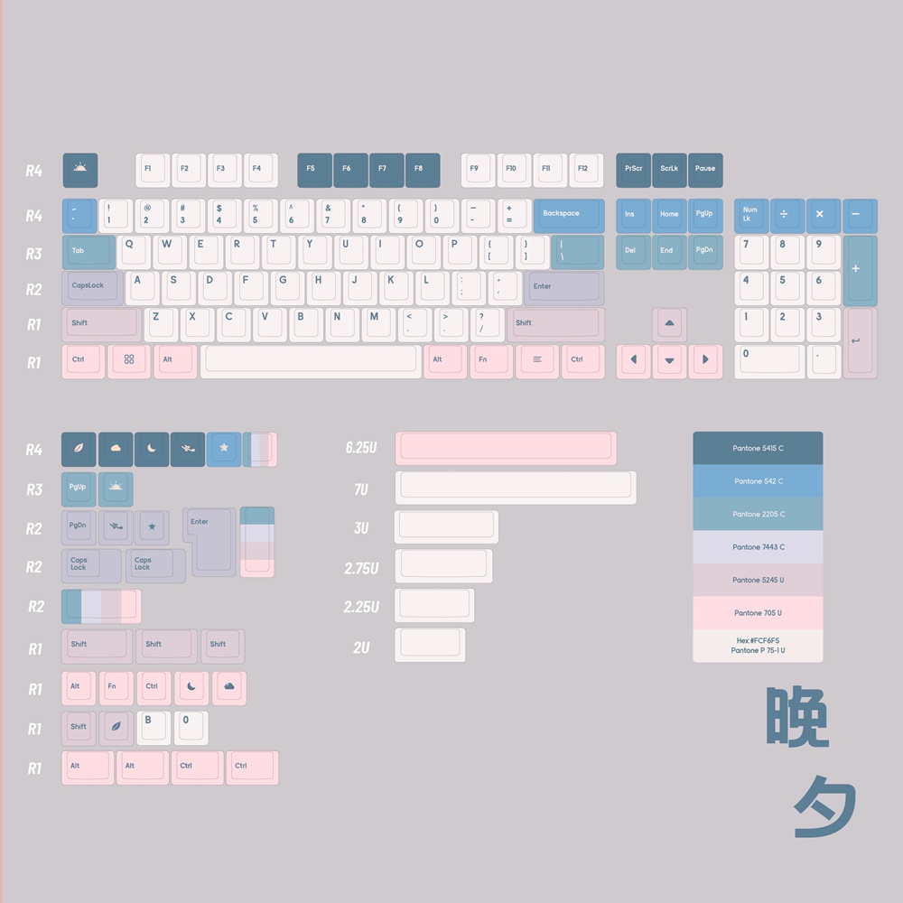 New Style 142 Keys Original Custom Design Keycap Cherry Profile Late ...