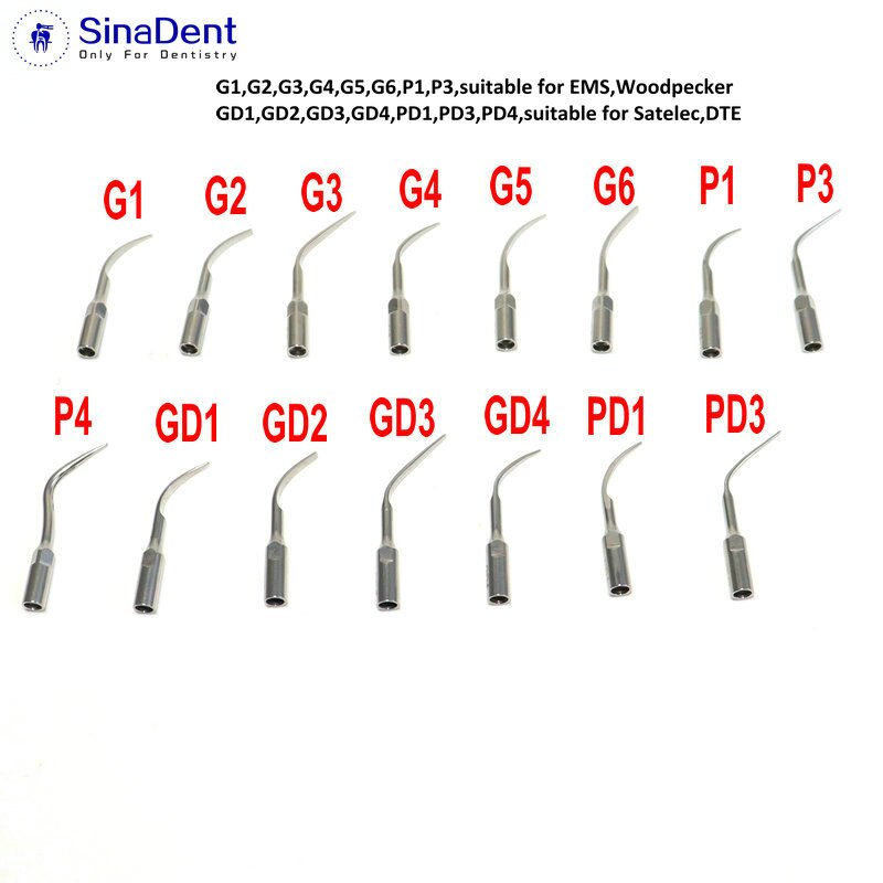 5pcs Pack Dental Ultrasonic Scaler Tips G1 G2 G3 G4 G5 G6 P1 P3 P4 Gd1