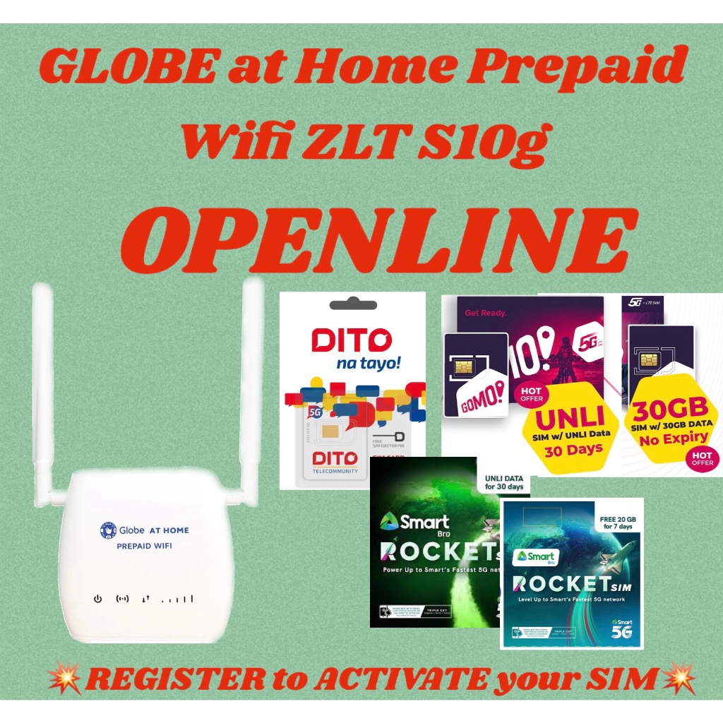 GLOBE AT HOME PREPAID WIFI ZLT S10G +50GB / OPENLINE + MIMO ANTENNA ...