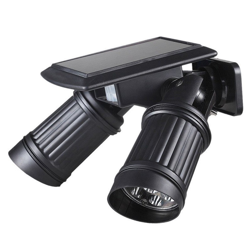 ﹍Dual Head Solar Powered LED PIR Motion Sensor Spotlight Emergency ...