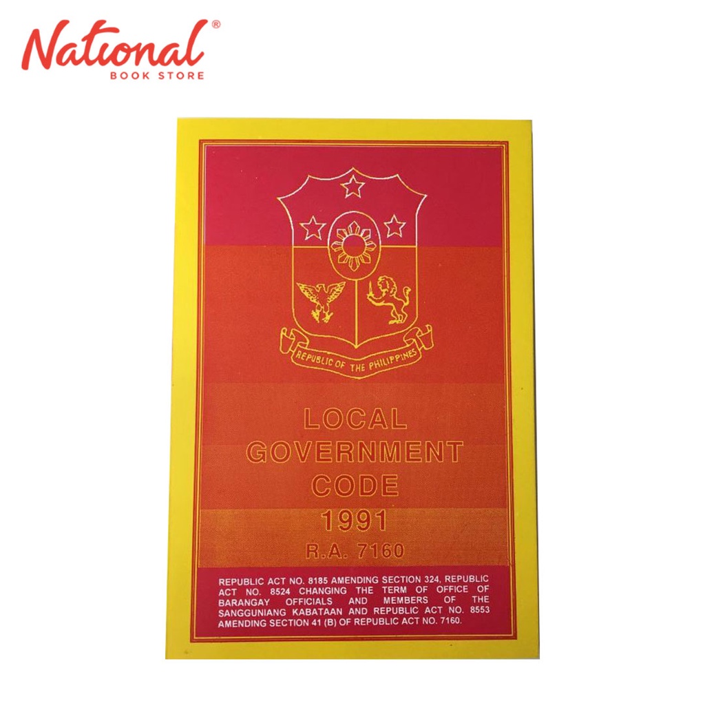 Local Government Code 1991 (RA 7160) - Trade Paperback - Law Books ...