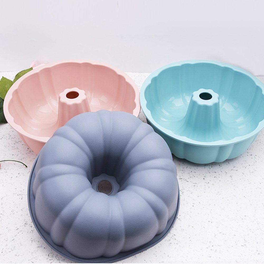 Silicone Mould Pastry Chiffon Cake Mold Round Shape Bundt Bread Bakeware DIY Cake Decorating ...